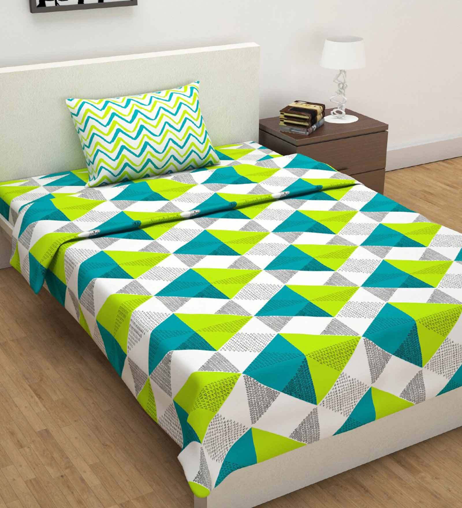 Buy Blue Floral 144 TC Cotton 3 Pieces Bedding Set Sense Rosy Collection at 74% OFF by Divine ...