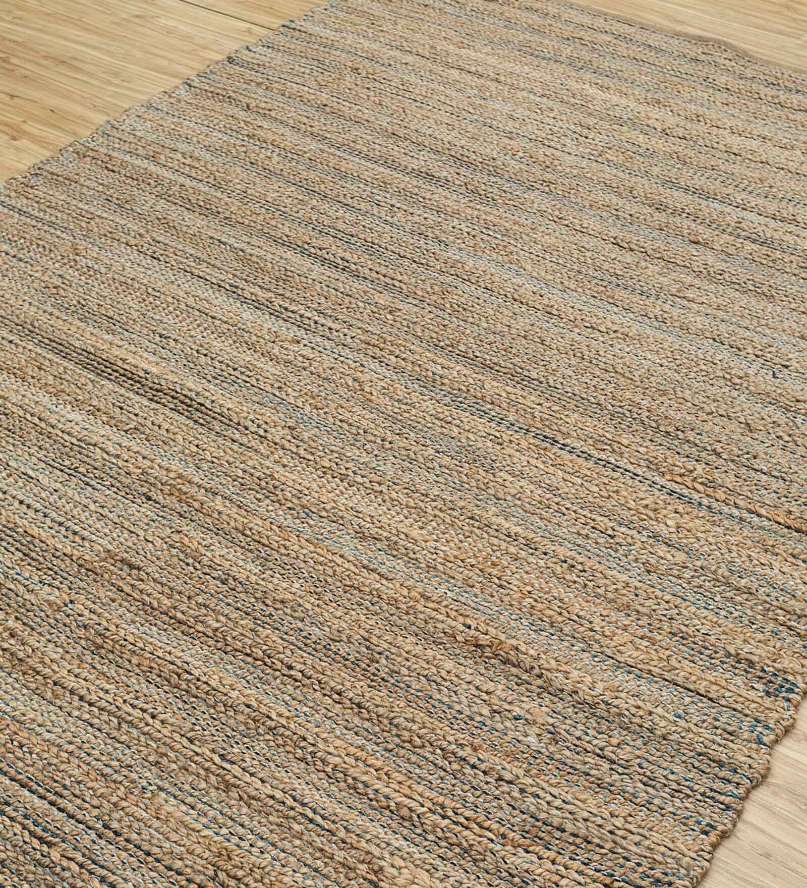 Buy Blue Abstract Jute 5 ft x 7 ft Flat Weave Carpet by Jaipur Rugs by ...