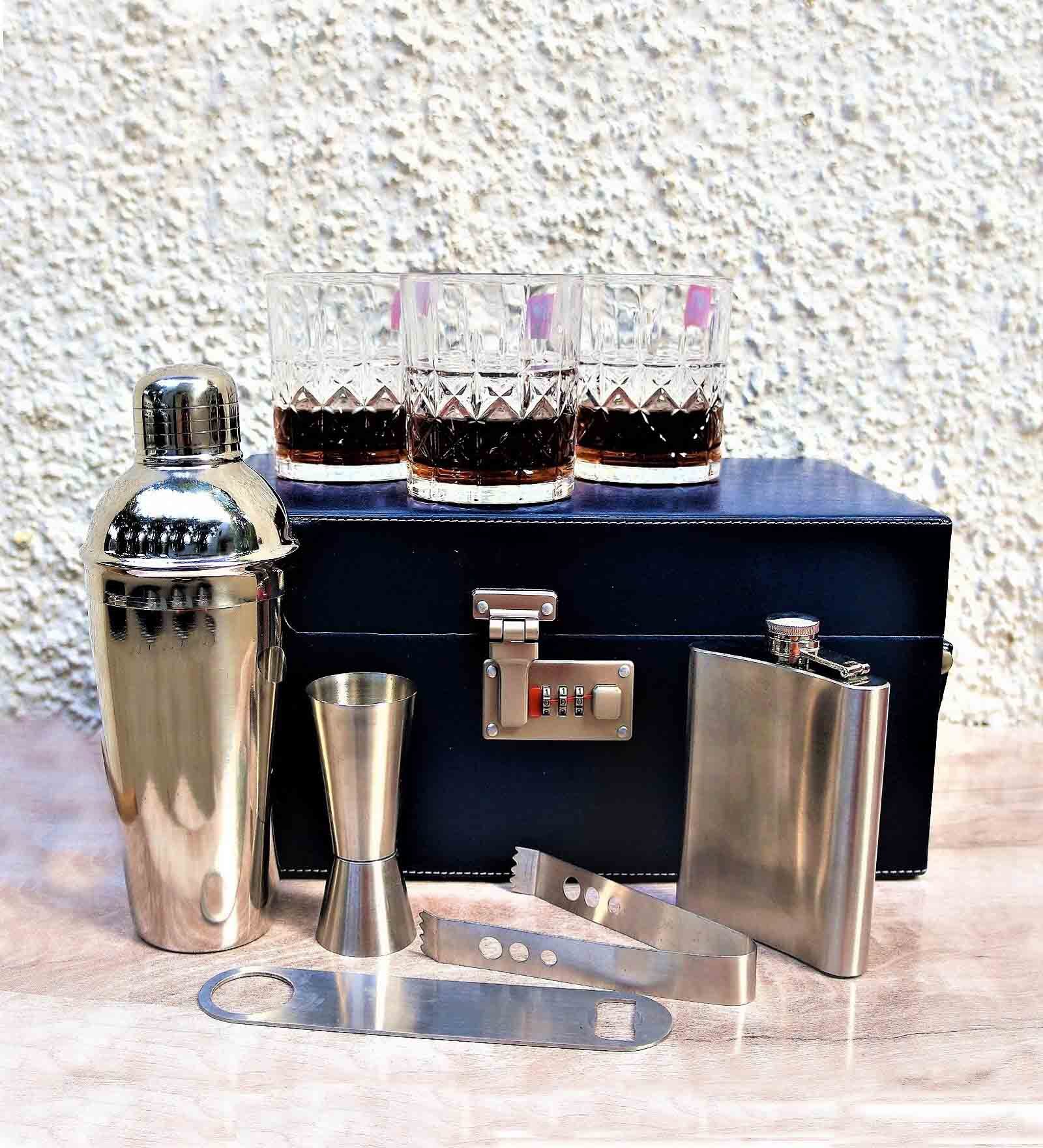 Buy Elegant Blue Leather & Metal (Set of 8) Bar Tool Set at 43% OFF by ...