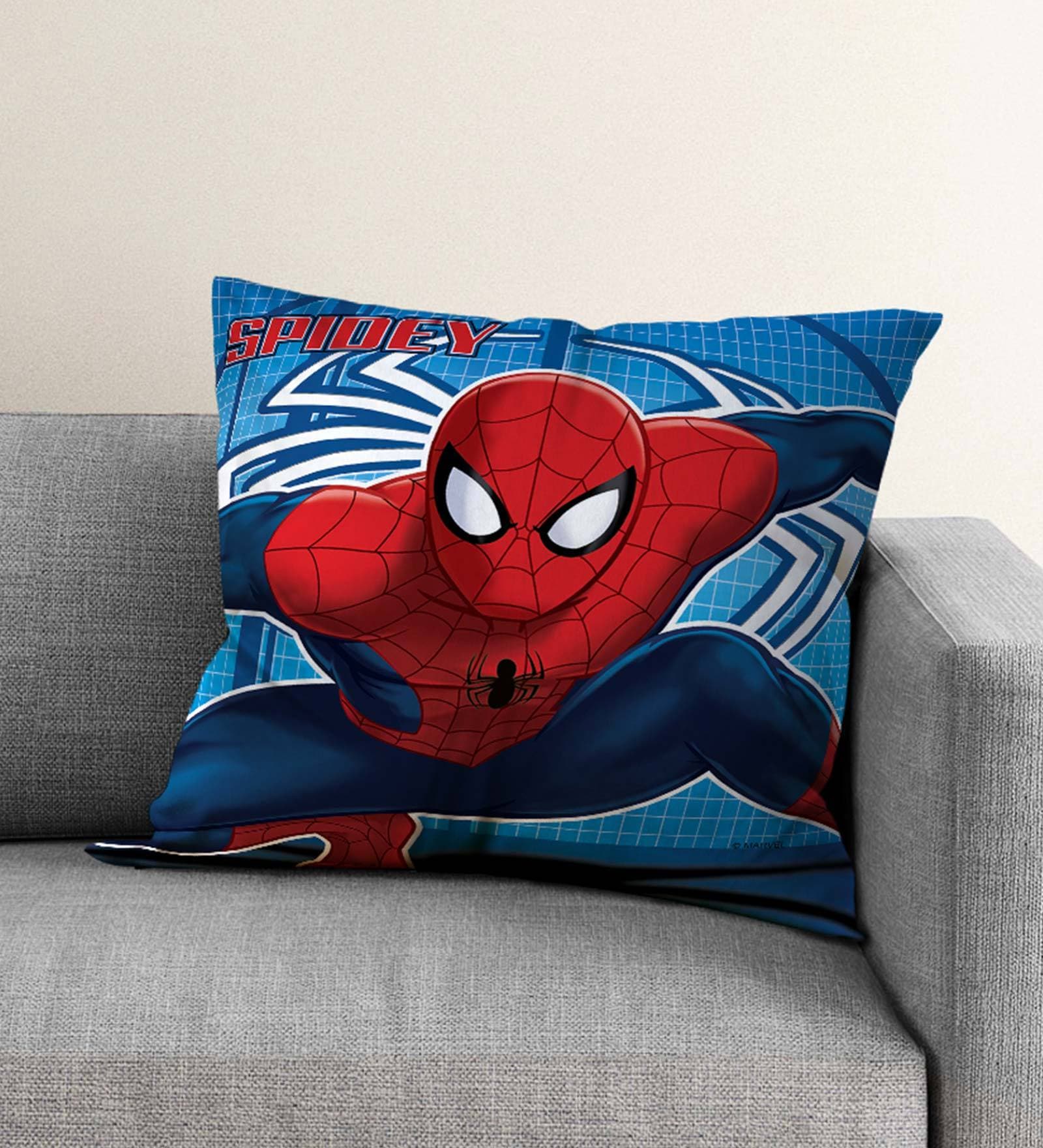 Buy Blue Marvel Spider Man Kids Cushion Cover by Marvel | Pepperfry