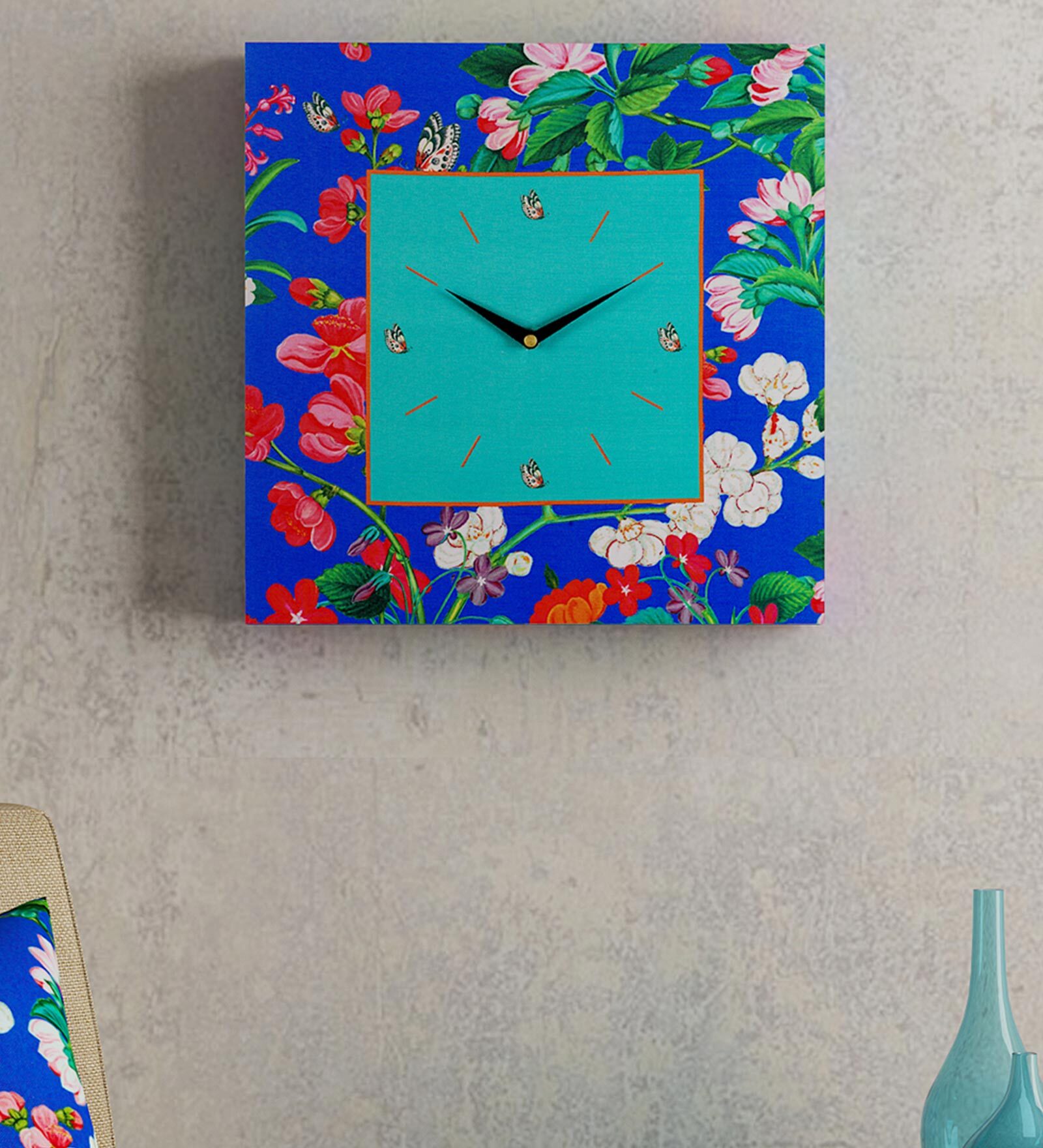 Buy Blue MDF Framed Analog Wall Clock at 78% OFF by SEJ By Nisha Gupta ...