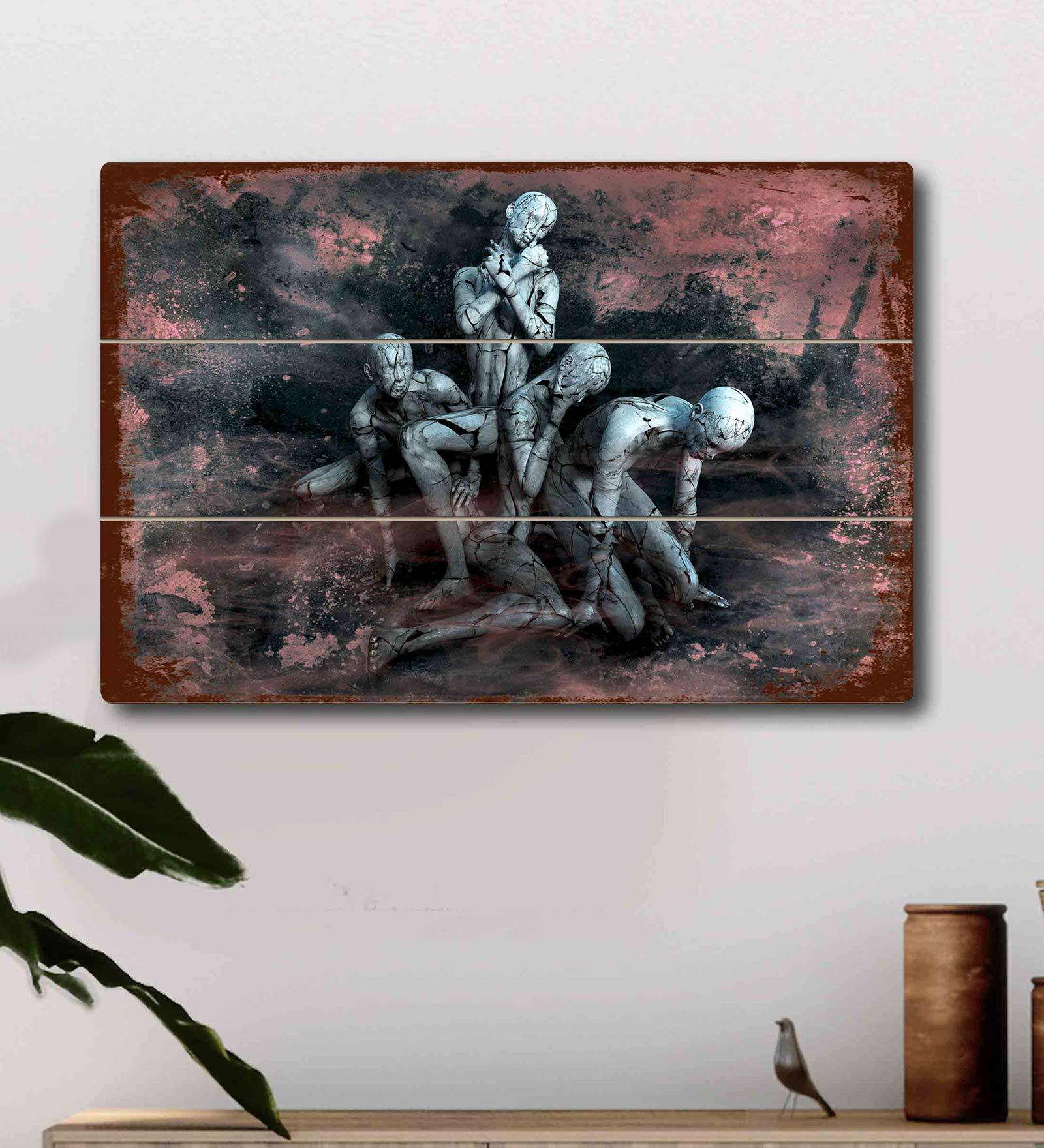 Buy Blue MDF Wood Abstract Statue Art Decorative Wall Plate at 32% OFF ...