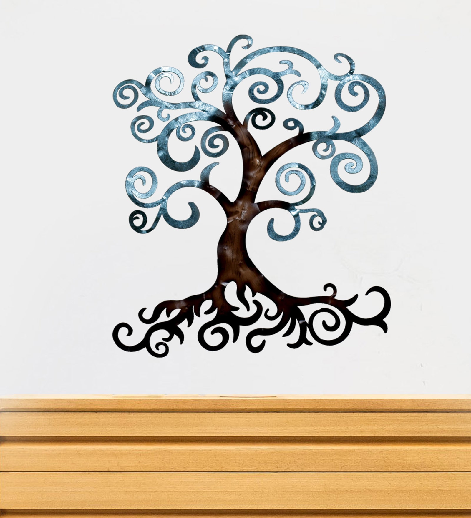 Buy Blue Metal Small Tree Of Life Wall Art at 23% OFF by Craftter ...