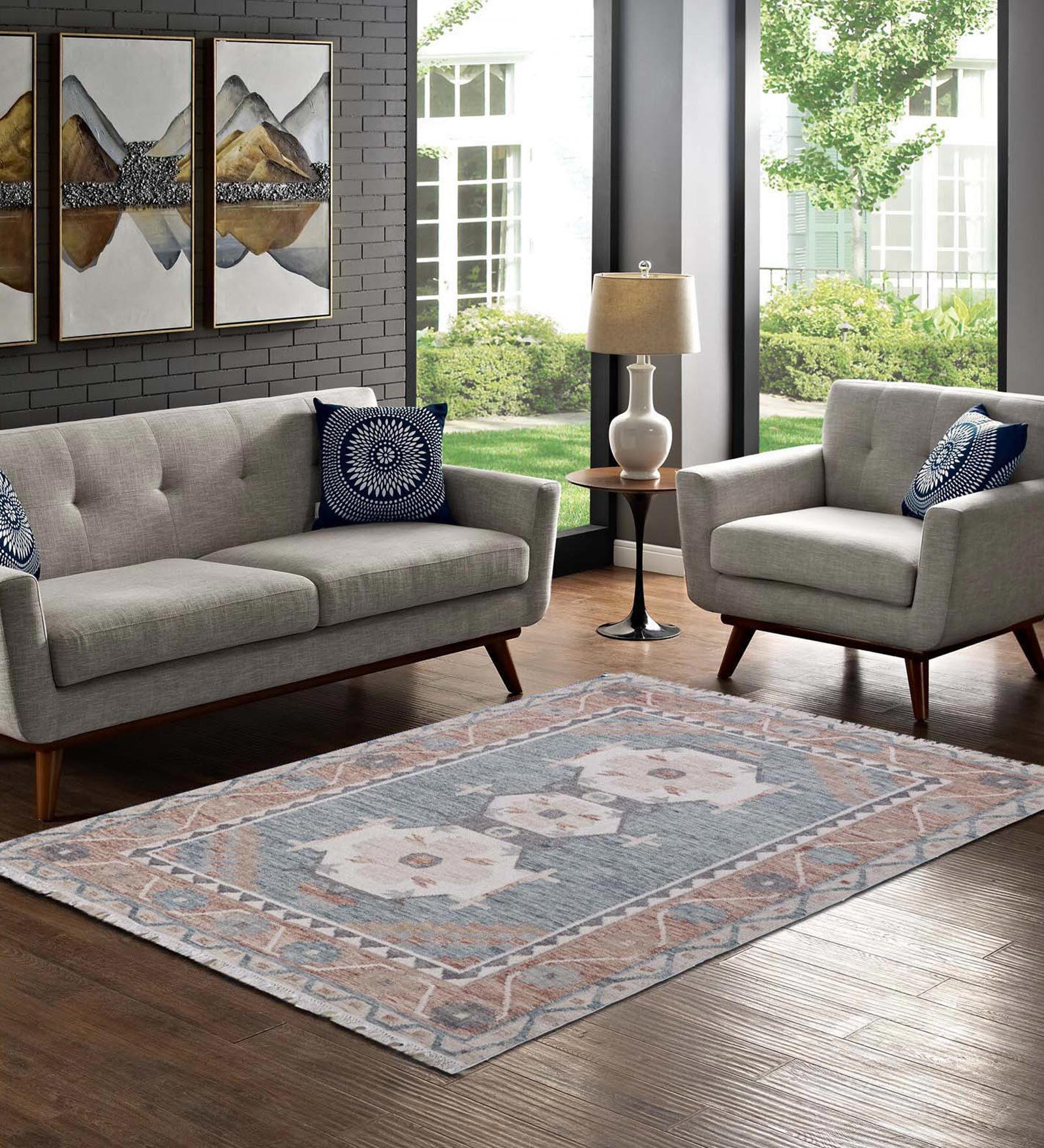 Buy Blue Multi Wool Oriental Hand Woven Carpet By Mahesh Exports at 29% ...