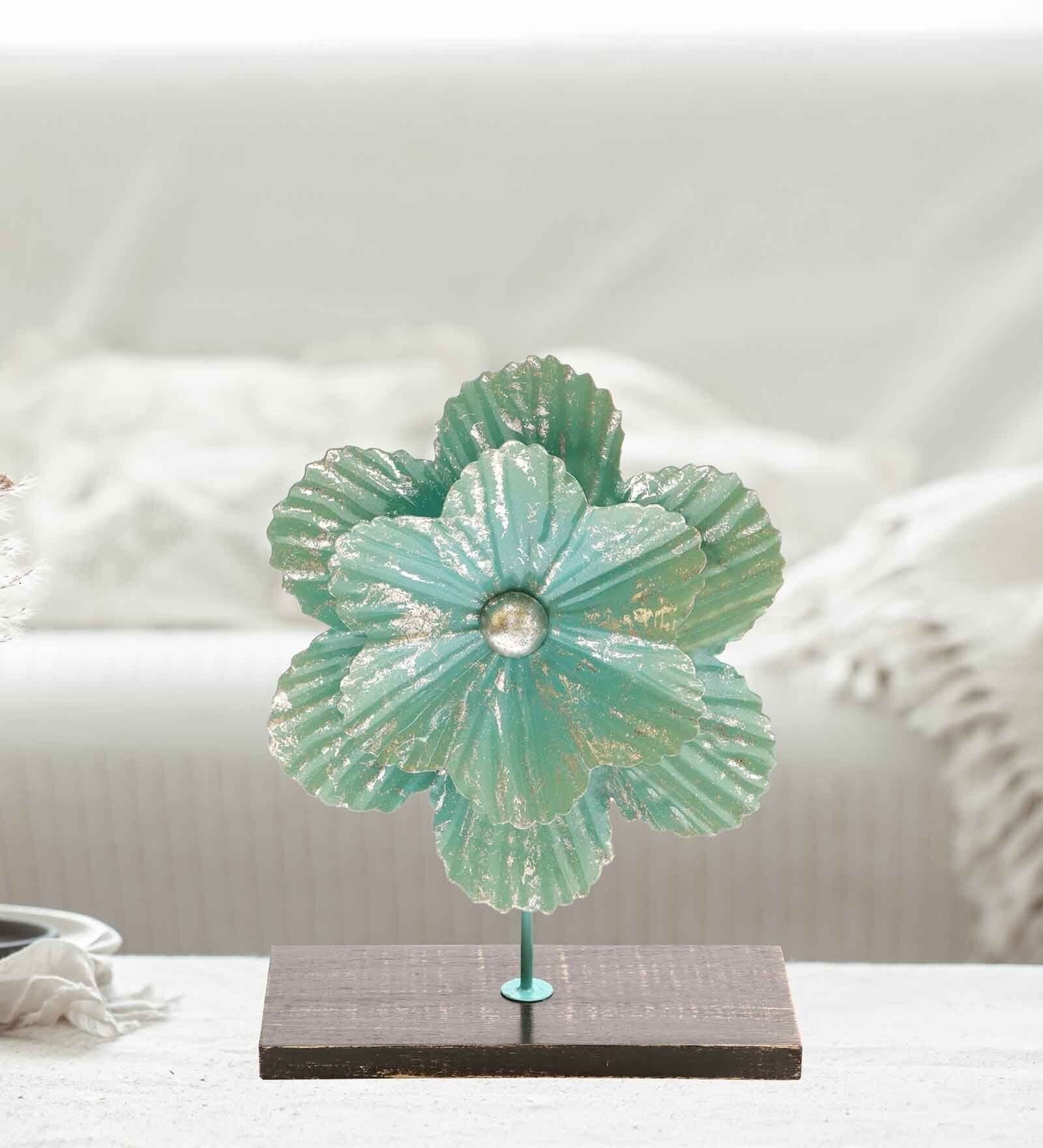 Buy Blue-Nickle Metal 12 Inch Sea Leaf Table Decor at 37% OFF by ...