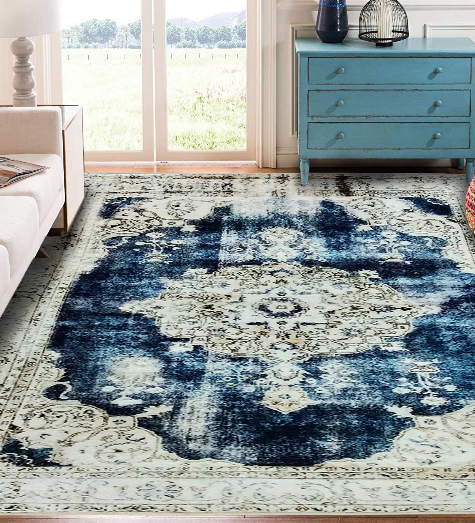 Buy Abstract Pattern Nylon Machine Made 4 X 6 Feet Carpet at 66% OFF by ...