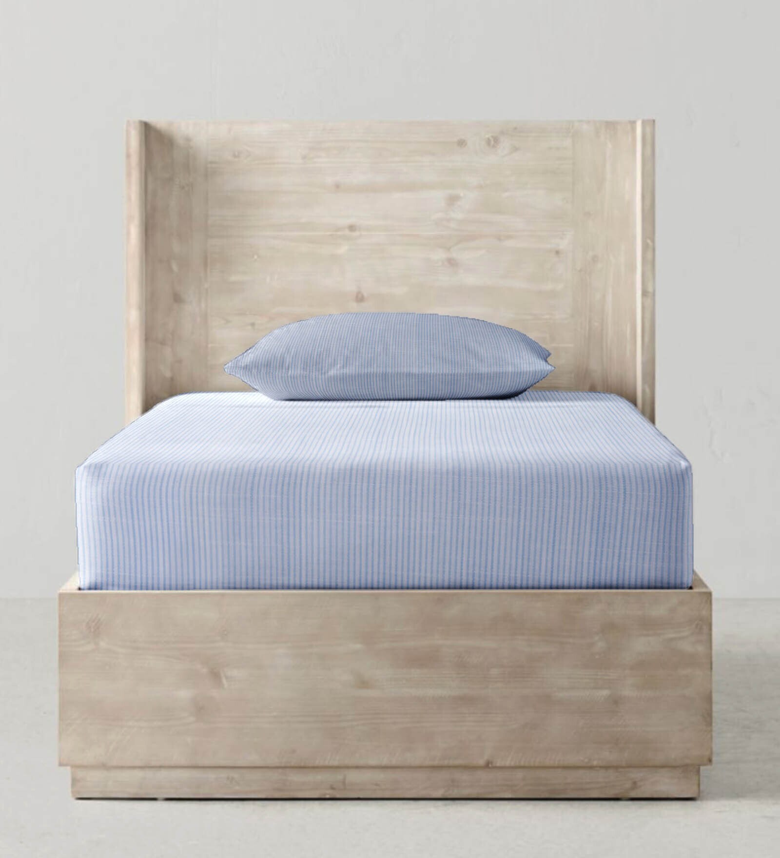 Buy Blue Solid Cotton Fitted Bedsheet With 1 Pillow Cover at 100% OFF ...