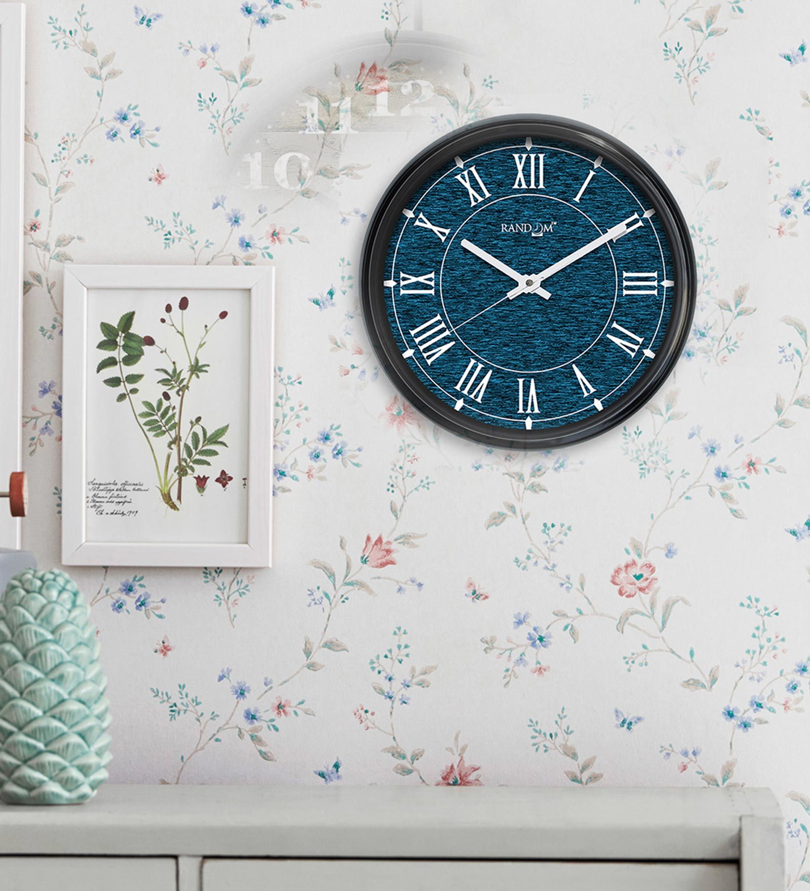 Buy Blue Plastic Analog Impression Wall Wall Clock by Random at 12% OFF ...