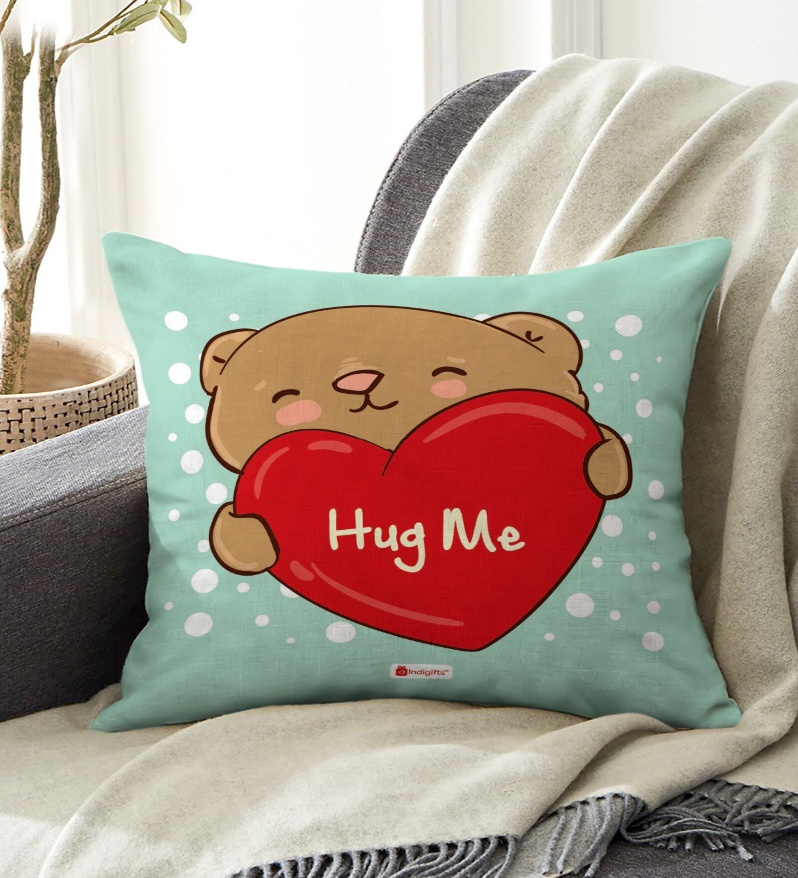 Buy Blue Polycotton Hug Cushion Cover with Filler at 60% OFF by ...