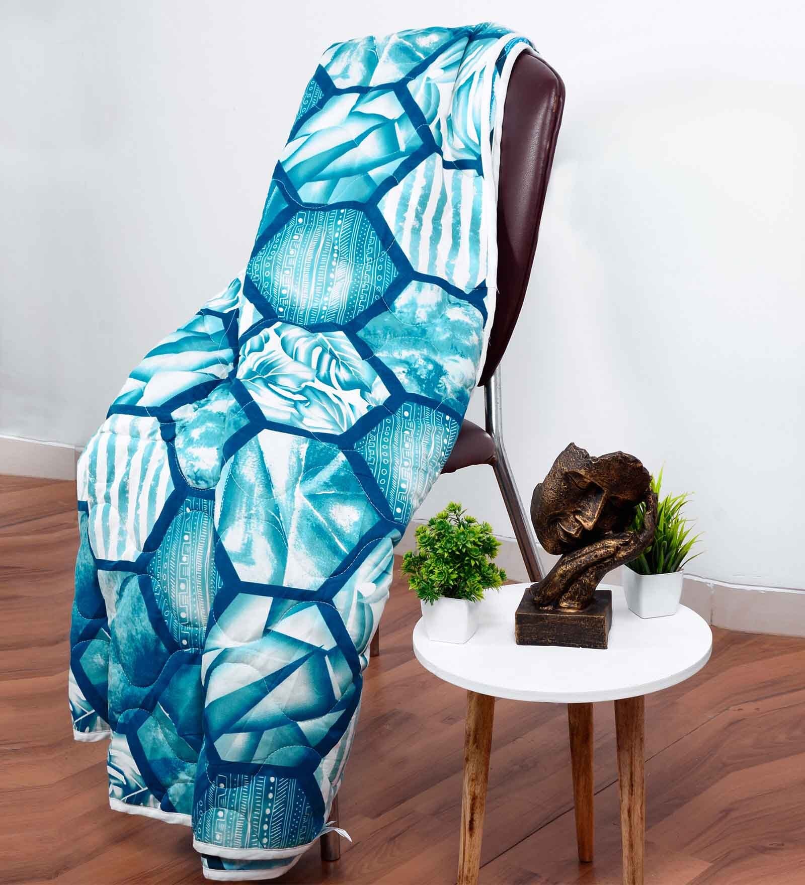 Buy Blue Polyester Geometric 120 GSM Single Travel Comforter at 60% OFF ...