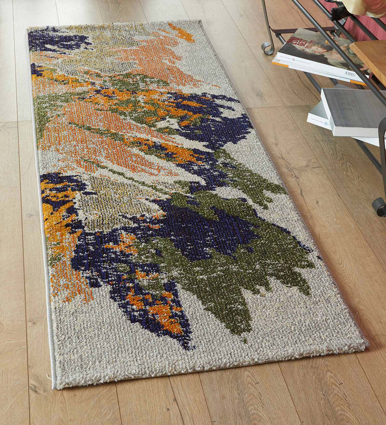 Buy Blue Polypropylene 5x2 Feet Machine Made Runner by Obsessions at 15 ...