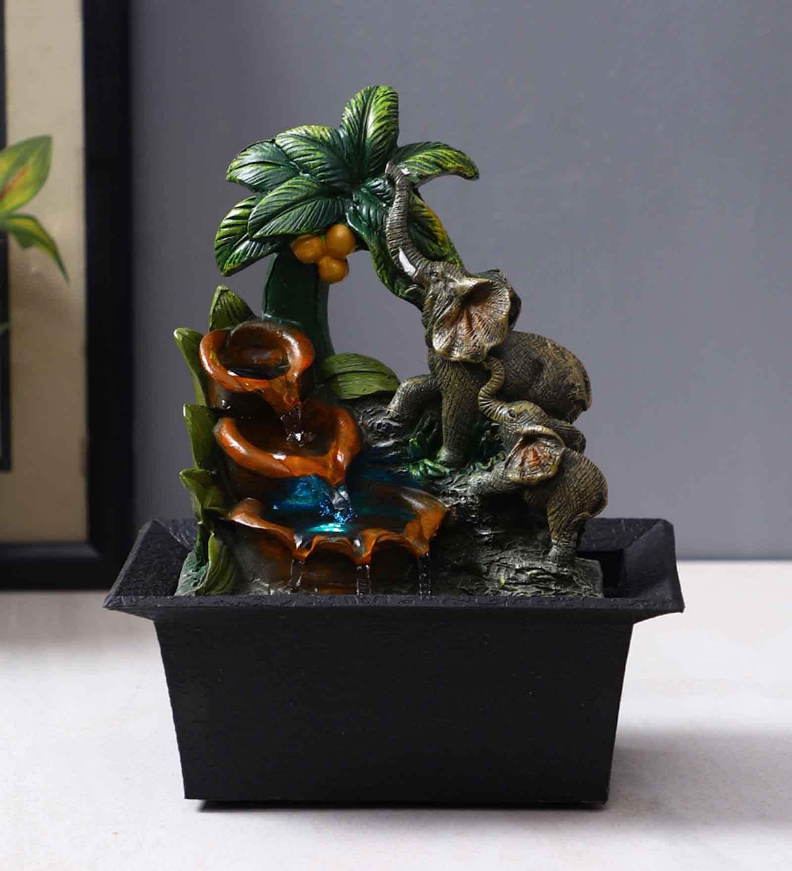 Buy Blue Resin Innate Blue-Hue Waterfall Indoor Water Fountain by ...