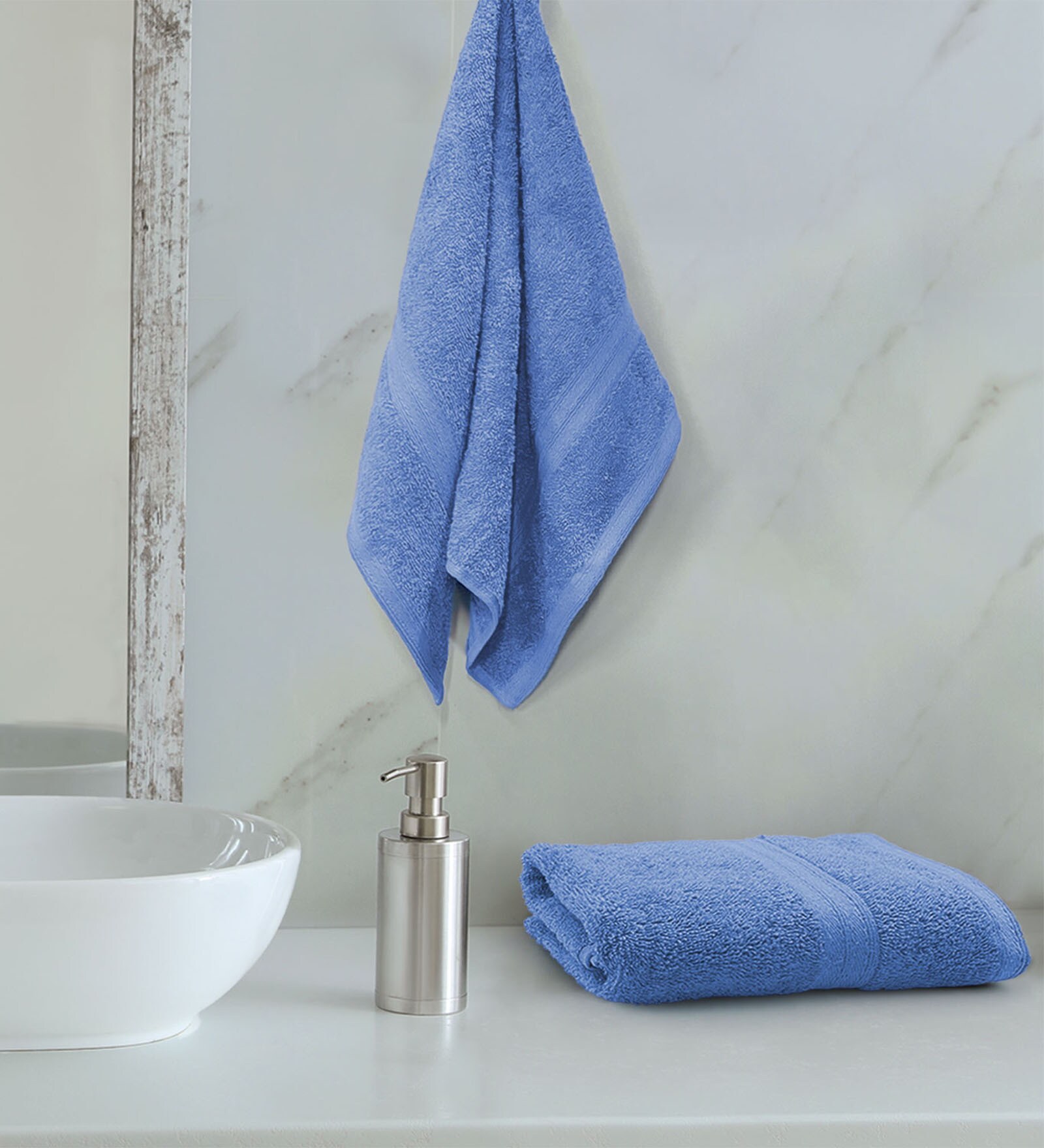 Buy Blue Solid Cotton 500 GSM Hand Towel Set of 2 at 47% OFF by Sassoon ...