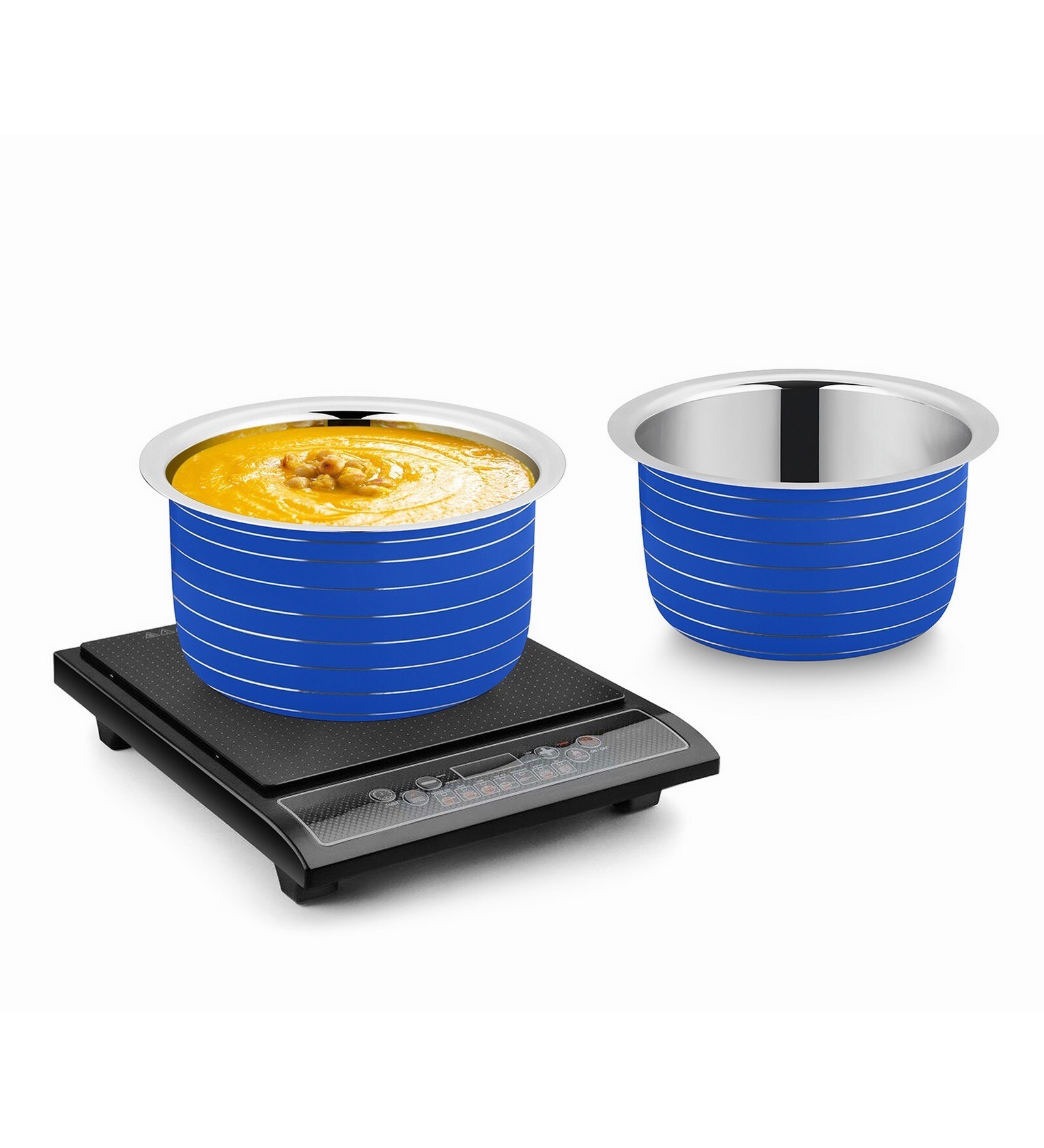 Buy Blue Stainless Steel Patila Set - Set of 2 by Ideale at 42% OFF by ...