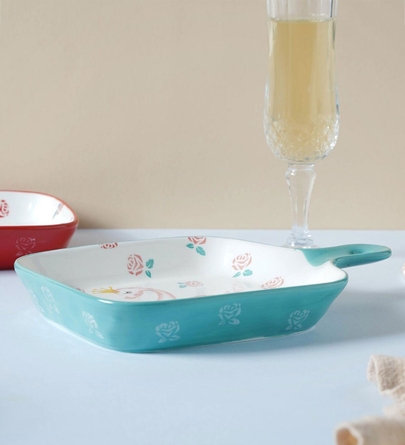 Buy Blue Swan White & Blue Ceramic Baking Tray at 50% OFF by Nestasia ...