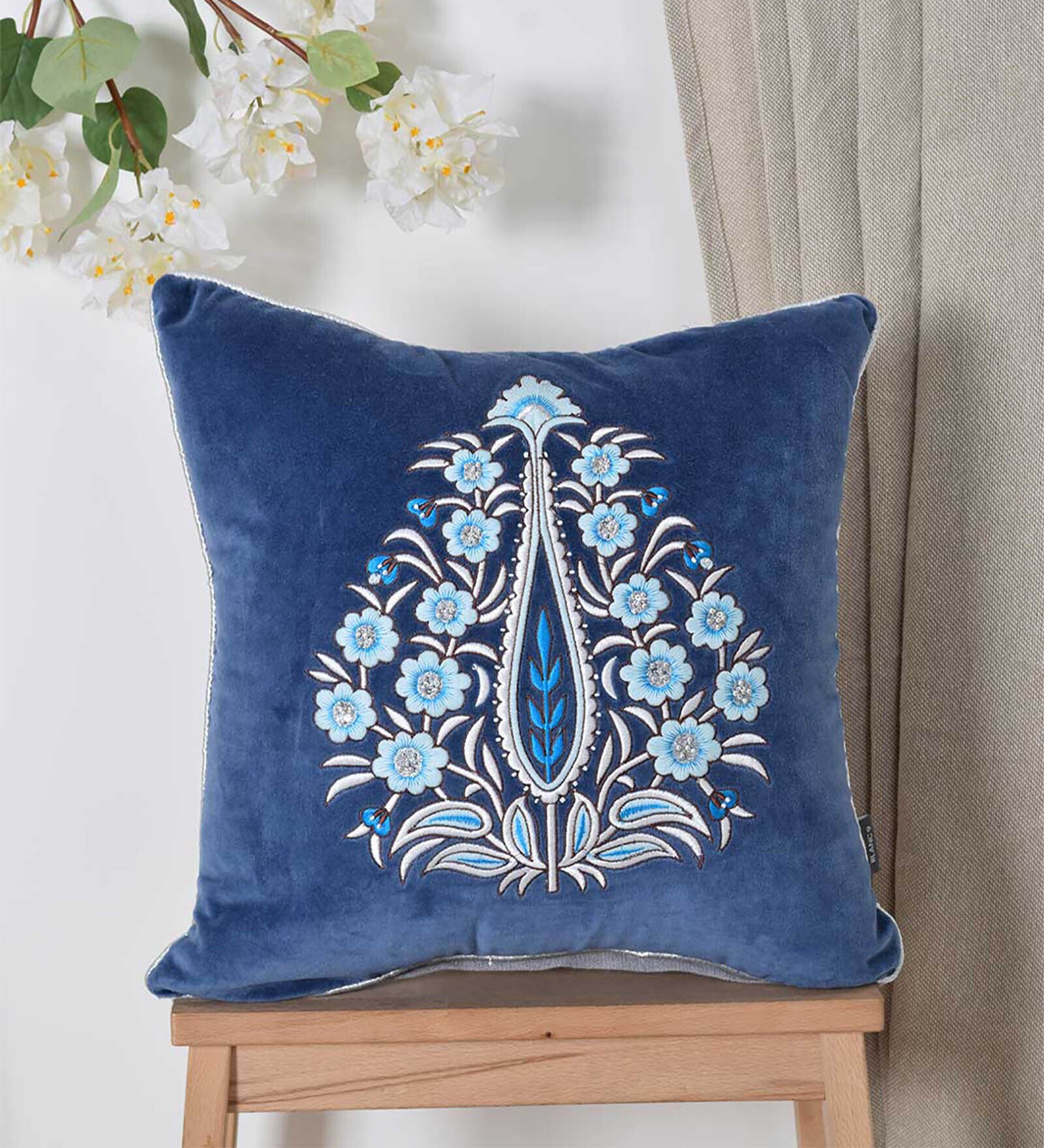 Buy Blue Textured 16x16 inches Cushion Cover at 16% OFF by BLANC9 ...