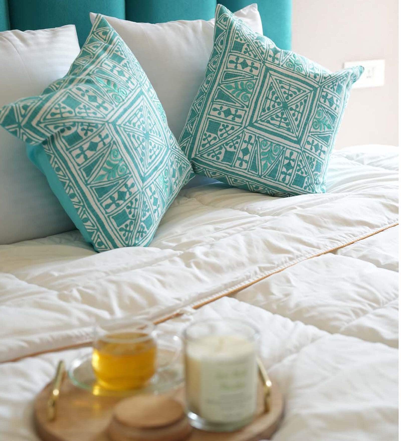 Buy Blue Traditional Velvet 18 x 12 Inches Cushion Cover by Ananta ...