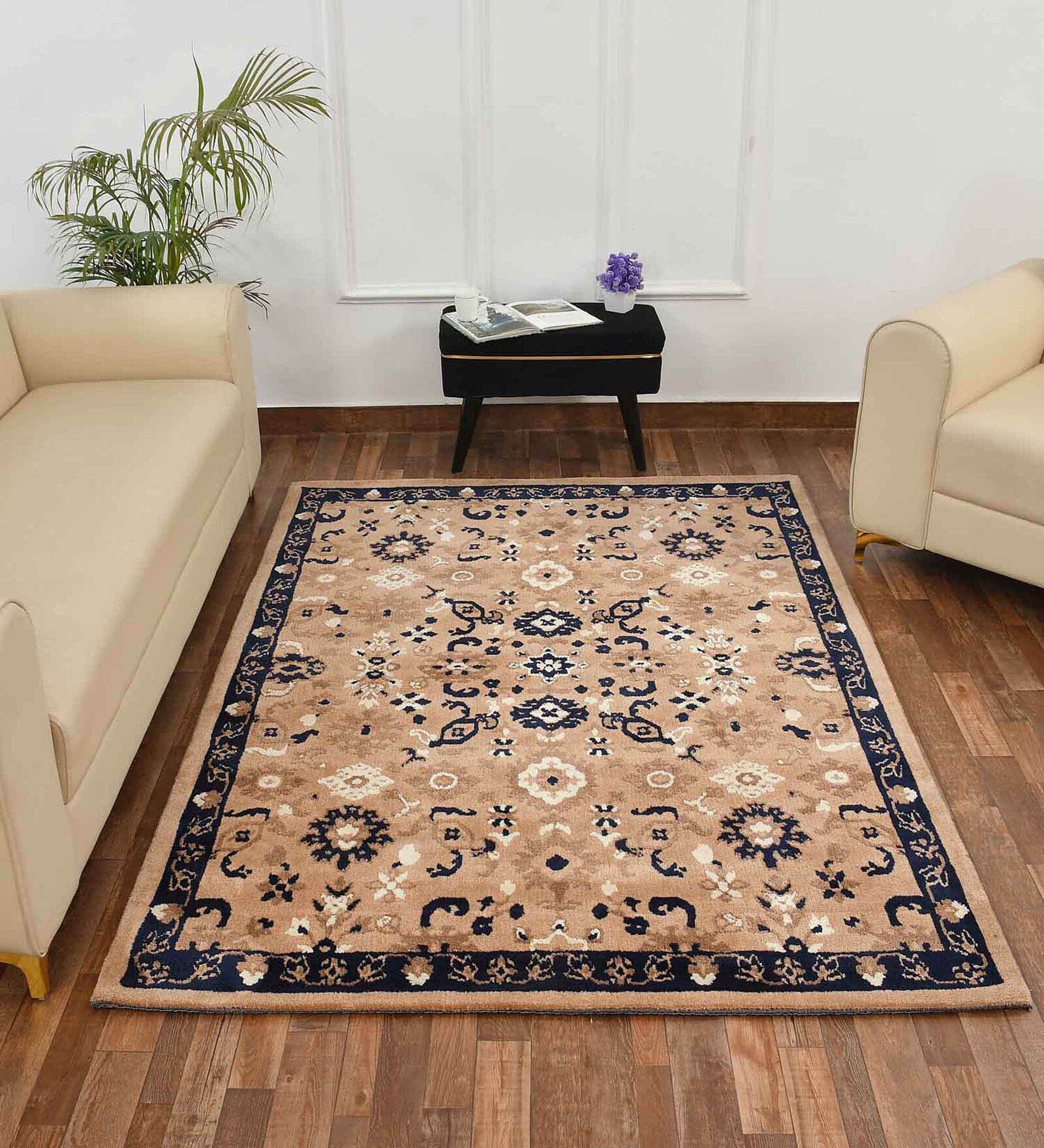 Buy Blue Vintage Polyester 6 x 9 Feet Machine Made Carpet by PRESTO at ...