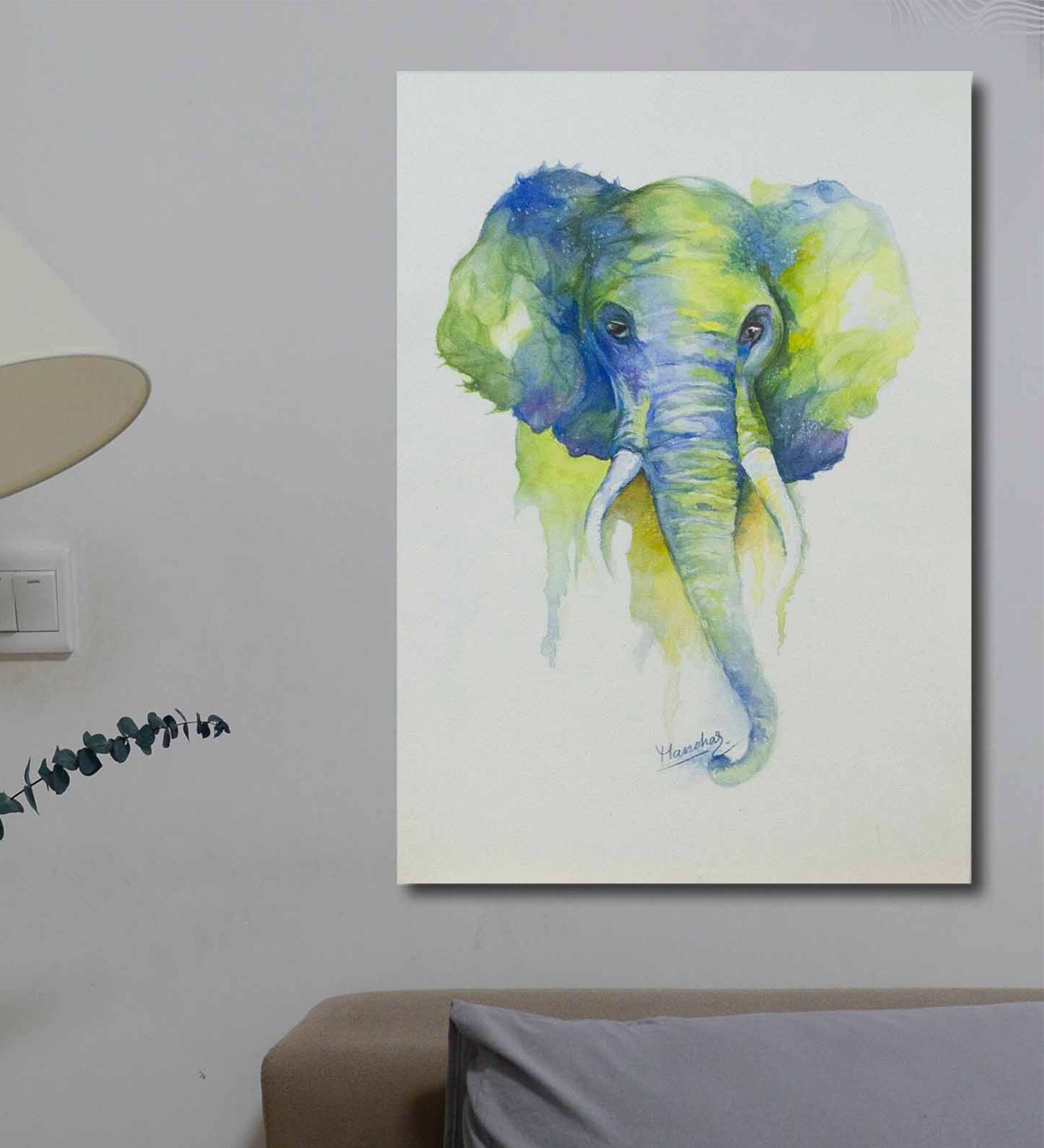 Buy Blue Watercolor Handmade Paper Elephant - Follow The Leader ...