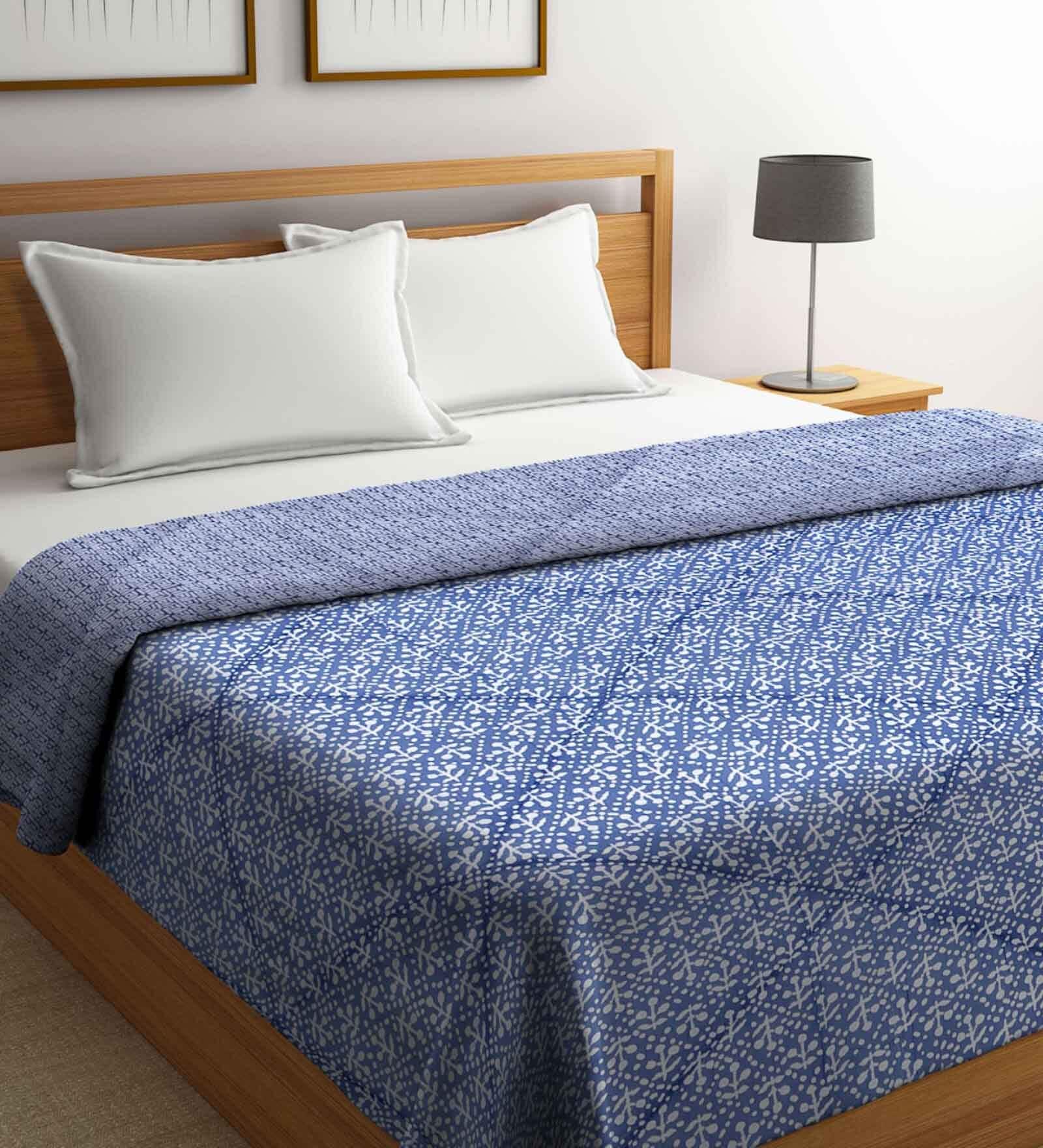 Buy Blue Wool 600 Heavy Winter Double Bed Quilt at 66% OFF by Klotthe ...