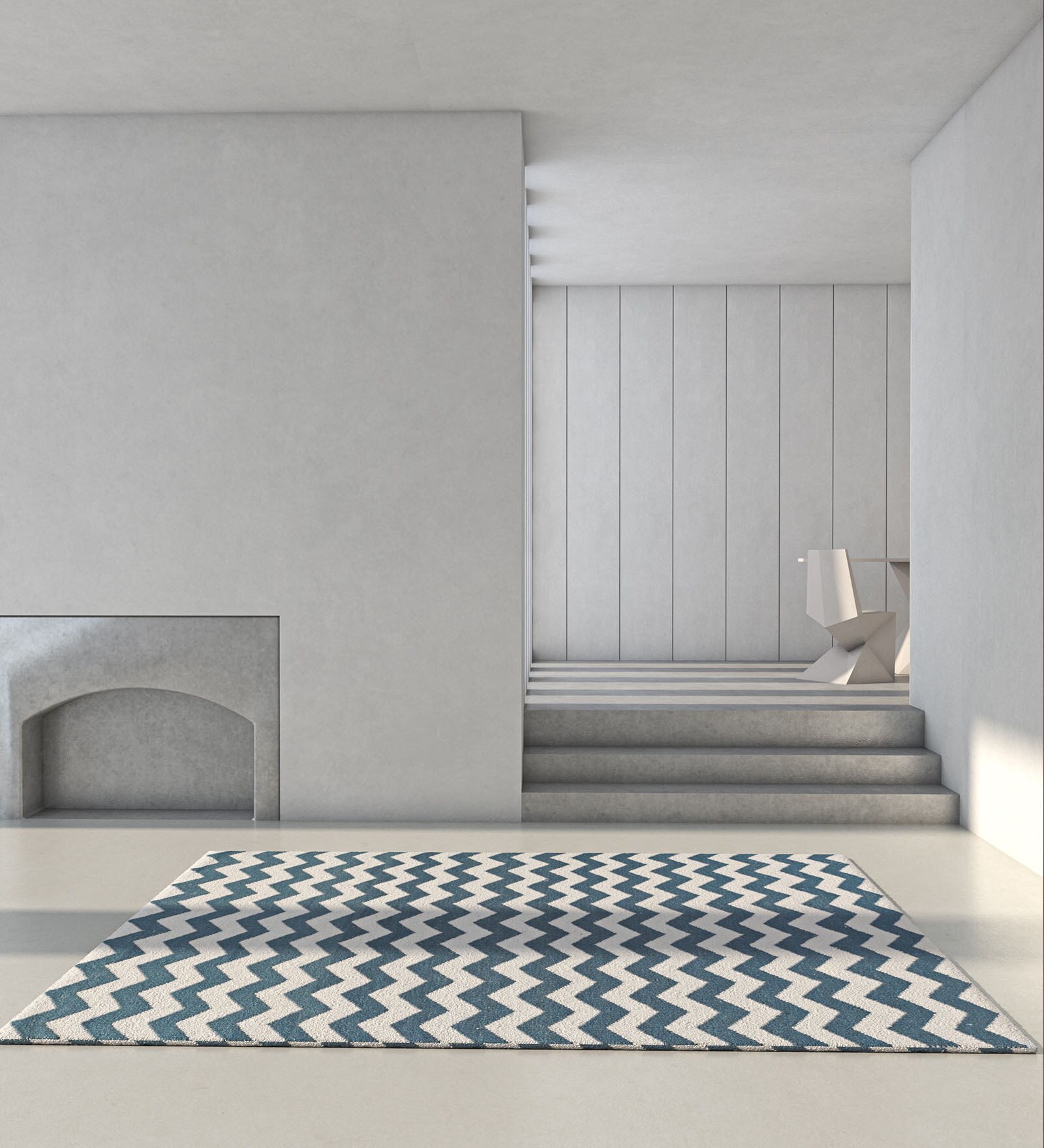 Buy Blue Wool Geometrical 4 ft x 6 ft Hand Woven Carpet at 15% OFF by ...