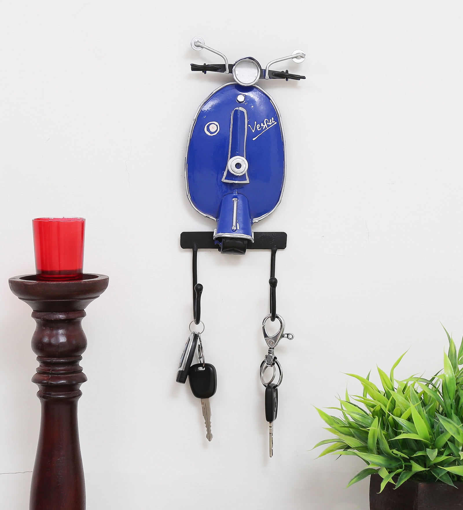Buy Wrought Iron Scooty Key Holder In Blue Wall Art By Accurate at 14% ...