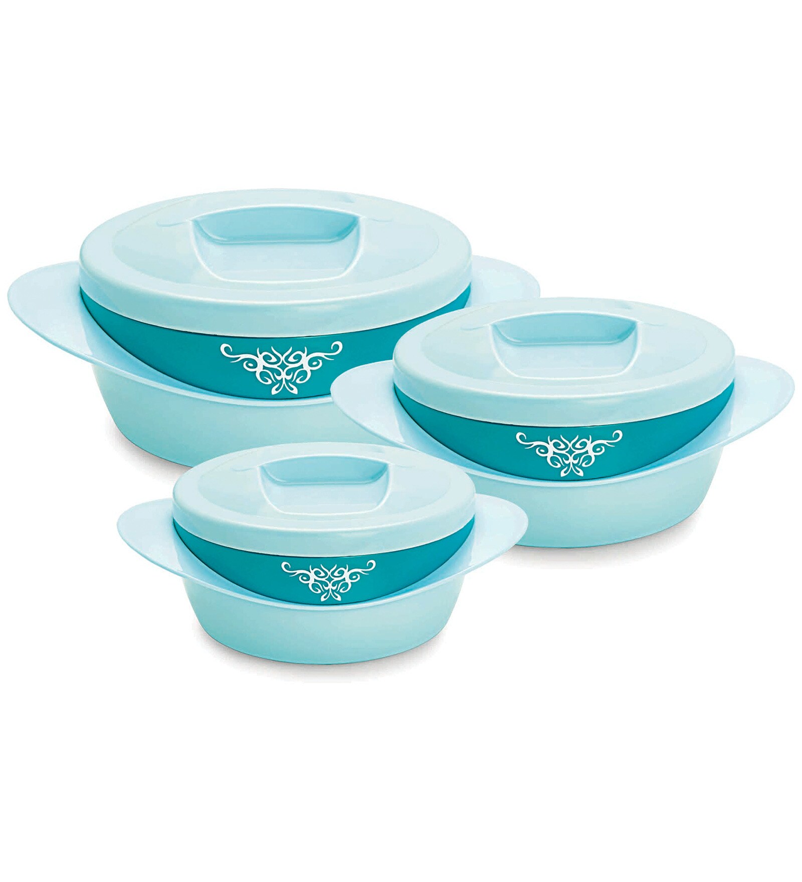 Buy Bluplast Savour Blue Polypropylene Casserole - Set of 3 Online ...