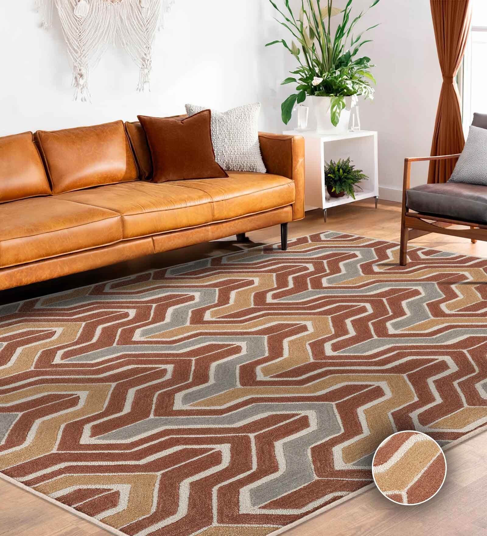 Buy Blush Geometric Wool Blend 5' X 7' Hand Tufted Carpet at 9% OFF by ...