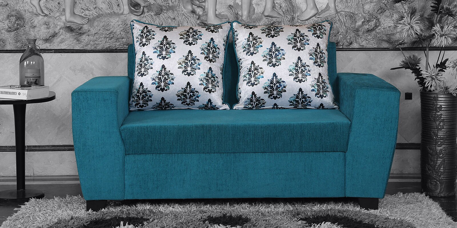 Buy Blue Ocean 2 Seater Sofa in Blue Colour at 27% OFF by fullstock ...