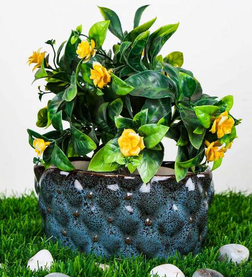 Buy Blue Ceramic Sofa Bonzai Design Planter Online - Floor Planters ...