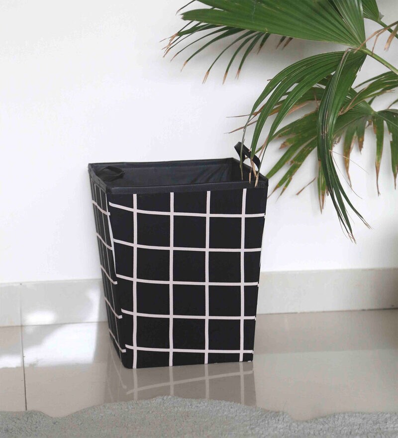 Buy Black 20 Ltr MDF and Polyester Open Dustbin by My Gift Booth Online ...