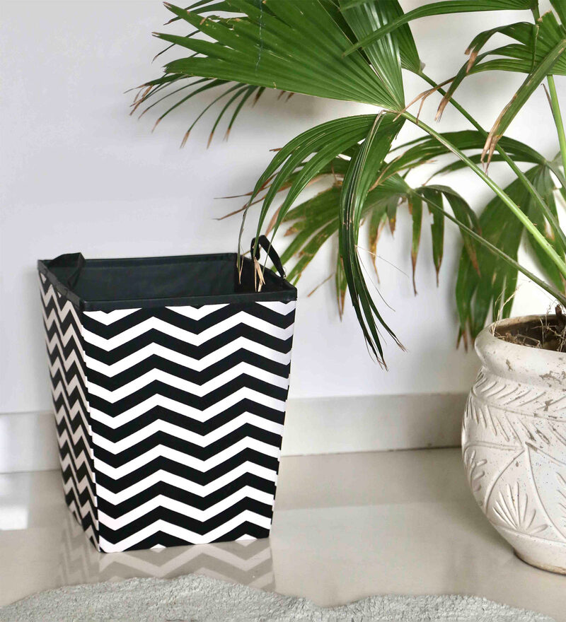 Buy Black 20 Ltr MDF and Polyester Open Dustbin by My Gift Booth Online ...