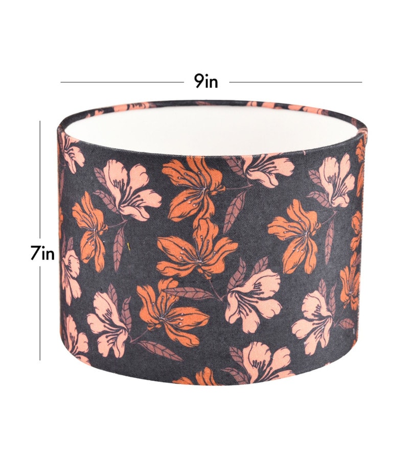 Buy Black Color Flower Printed Table Lamp Shade by Green Girgit Online ...