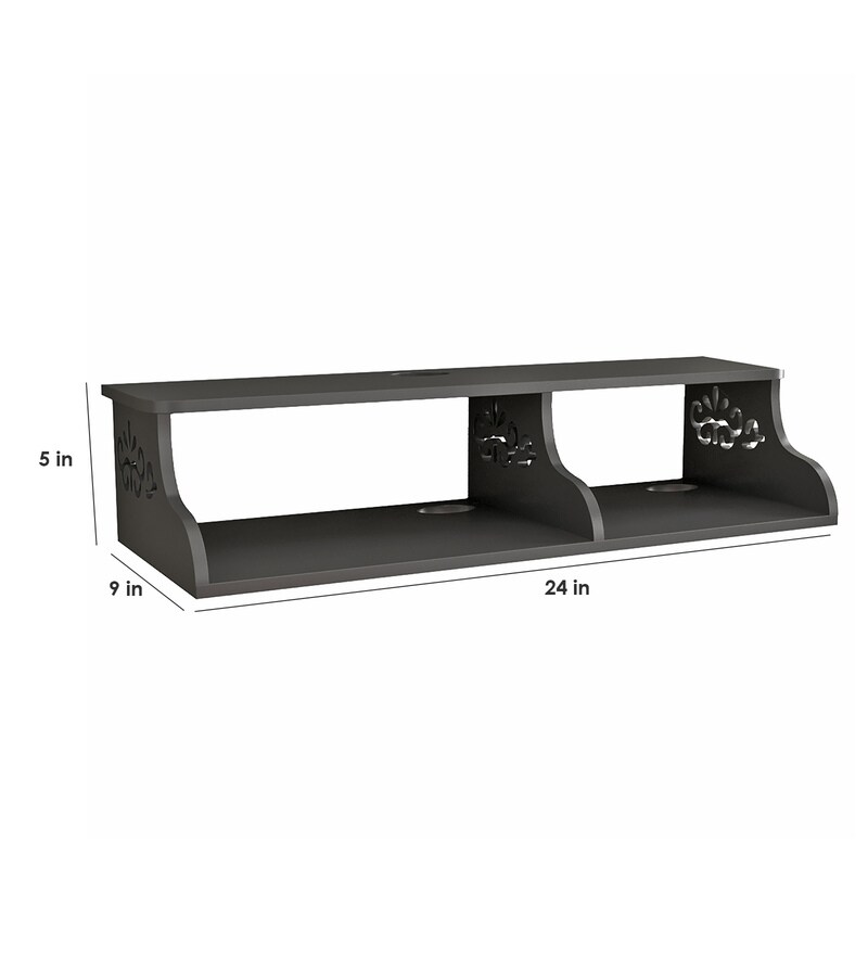 Buy Engineered Wood Set Top Box Holder in Black Colour By Home Sparkle ...