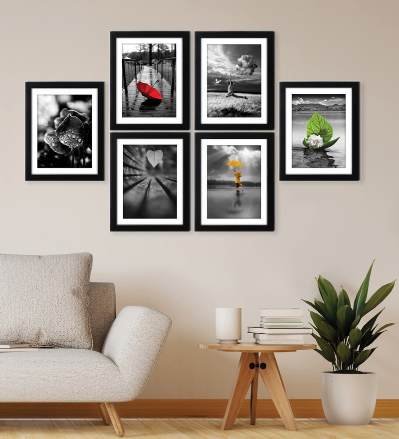 Buy Black Engineered Wood Lauren Set Of 6 Collage Photo Frames Online ...