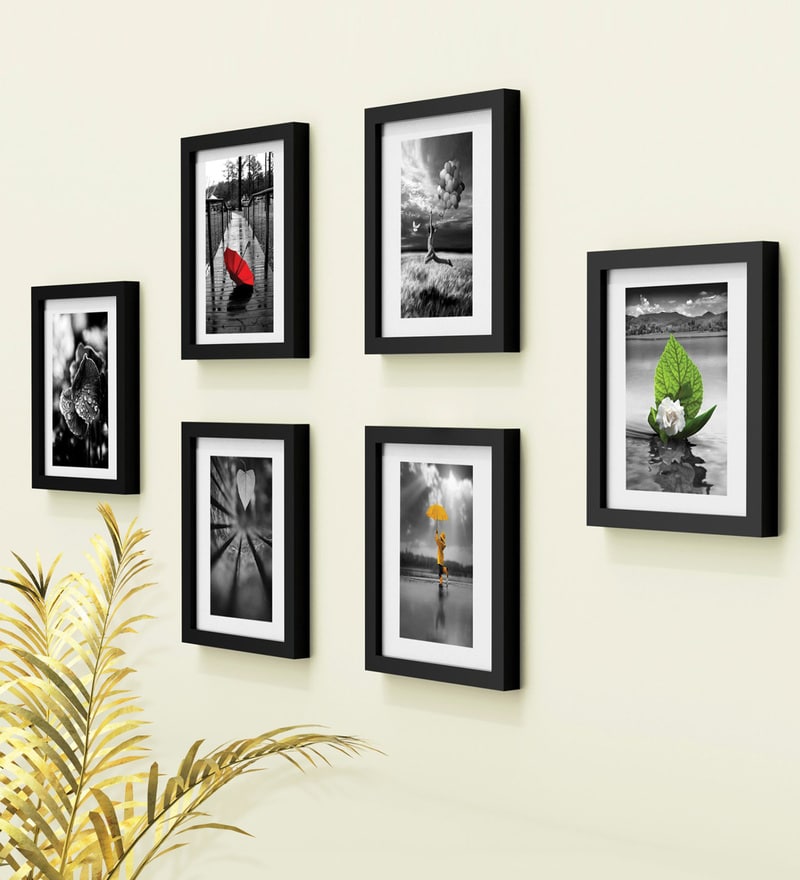 Buy Black Engineered Wood Lauren Set Of 6 Collage Photo Frames Online ...