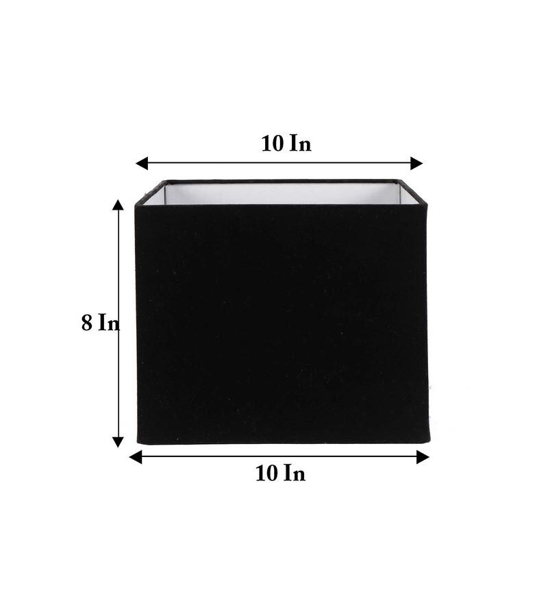 Buy Black Fabric Rectangle Lampshade by Grated Ginger Online - Solid ...