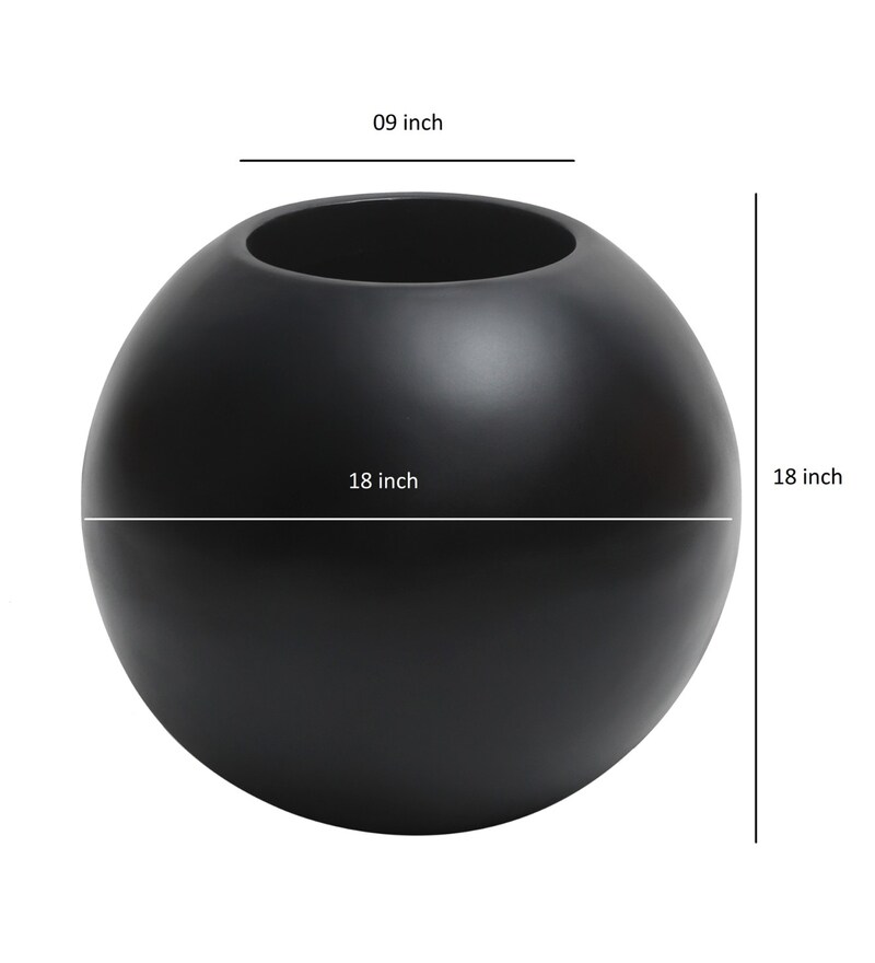 Buy Black Fiber Glass Round Shaped Large Floor Planter by Craftter ...