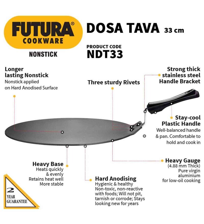 Buy Black Cast Iron 49 cm Tawa by Futura Online - Tawas - Cookware ...