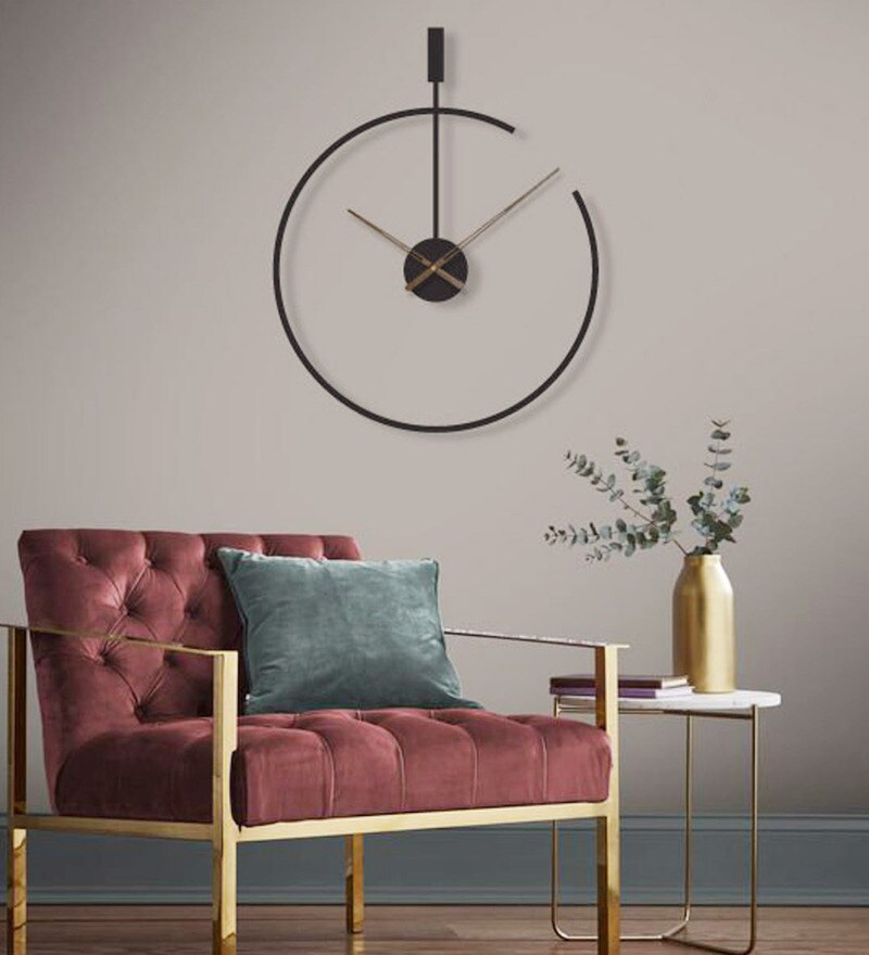 Buy Black Iron Analog Wall Clock By Urban Born Online - Modern Wall ...