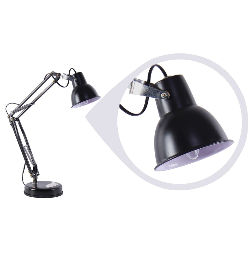 Buy Arc Black Study Lamp With Metal Base By Tu Casa Online - Work and ...