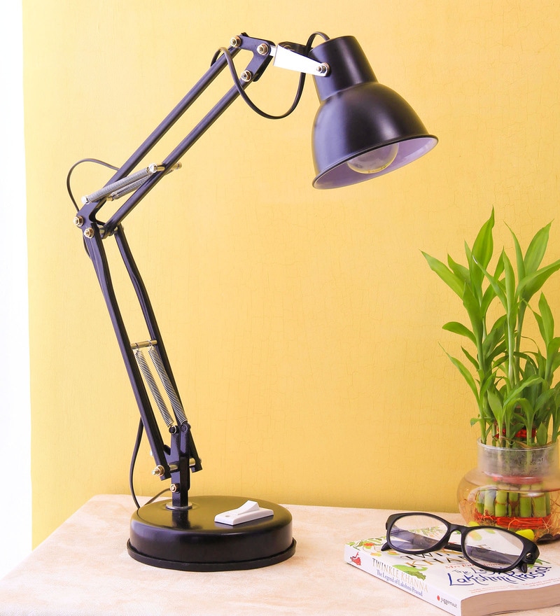 Buy Arc Black Study Lamp With Metal Base By Tu Casa Online - Work and ...