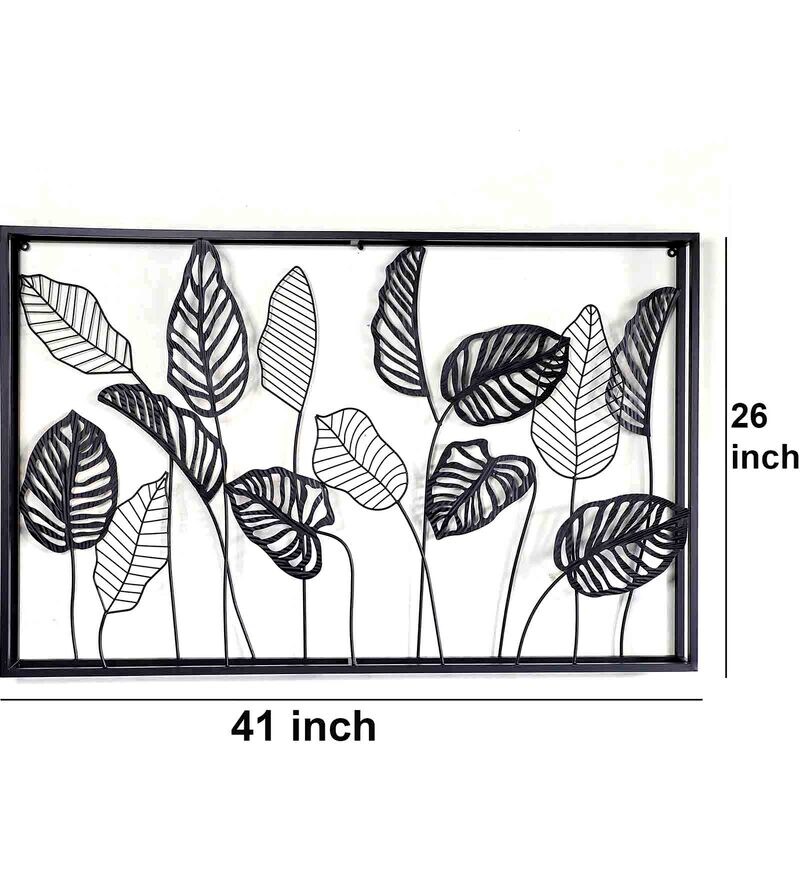Buy Black Metallic Wall Art By Craftter Online - Floral Metal Art ...