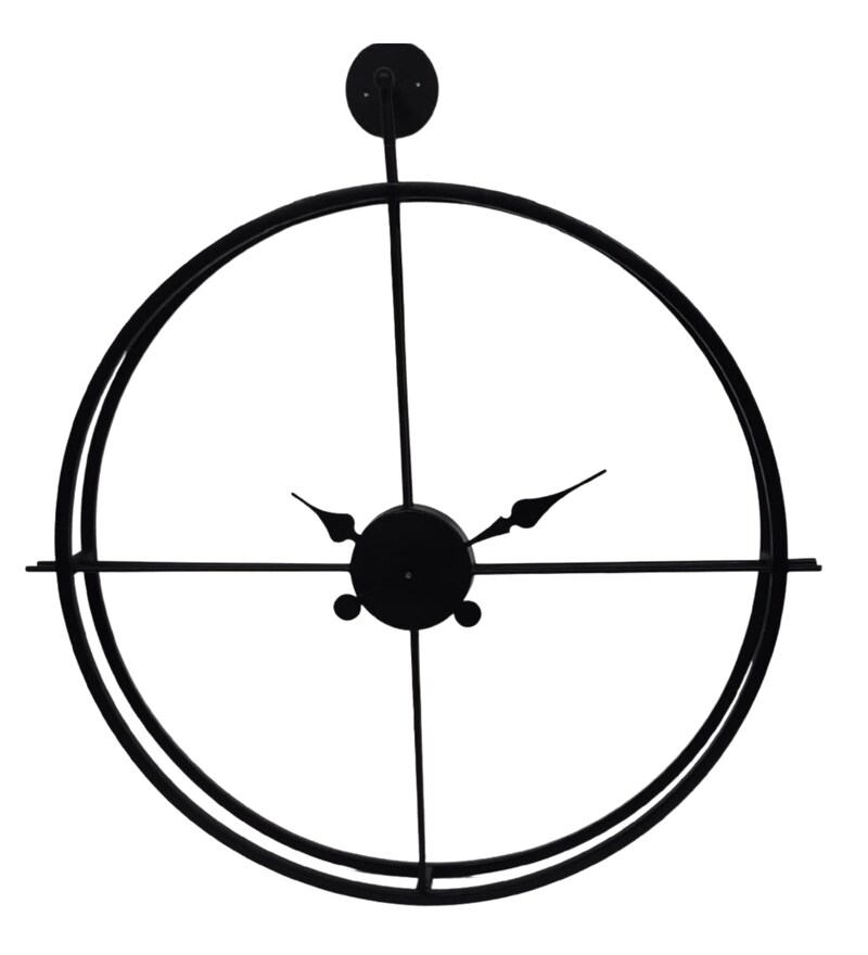 Buy Black Metal Analog Wall Clock By Astro Home Decor Online - Modern ...