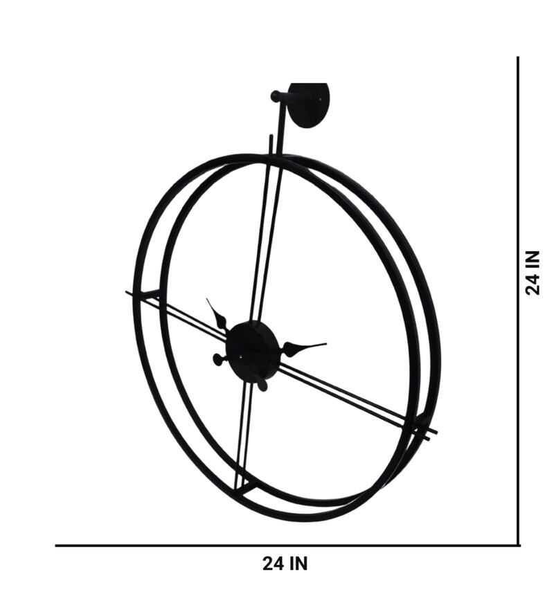 Buy Black Metal Analog Wall Clock By Astro Home Decor Online - Modern ...