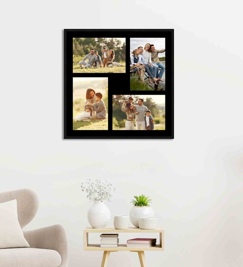 Buy Black Metal Collage Pocket Photo Frame Set of 4 Elegant Arts And ...