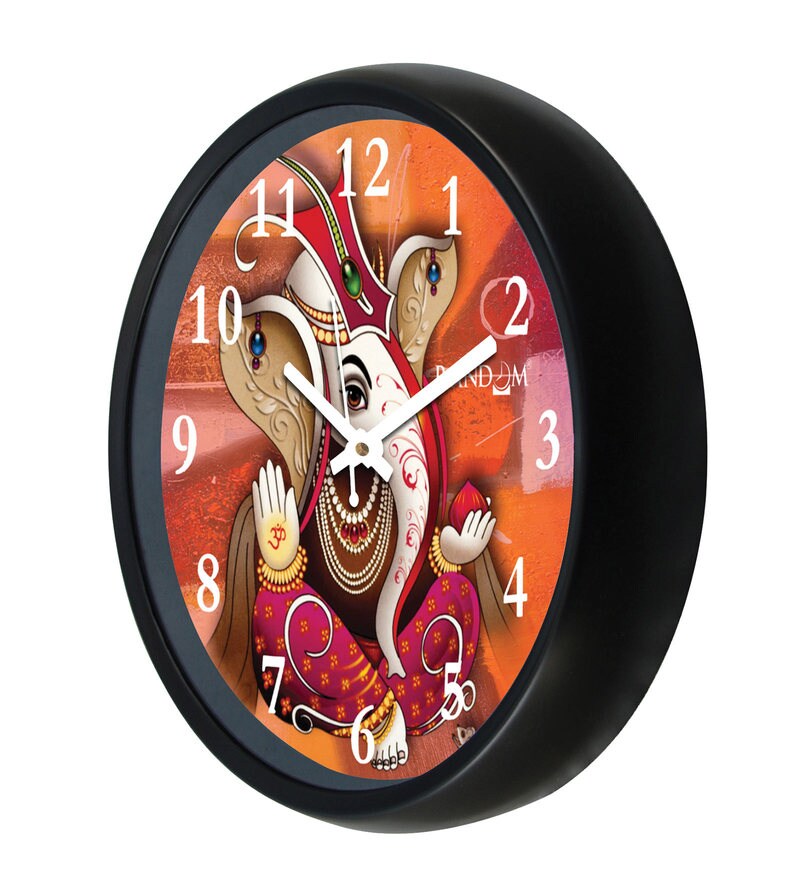 Buy Black Plastic Analog Wall Clock by Random Online - Modern Wall ...