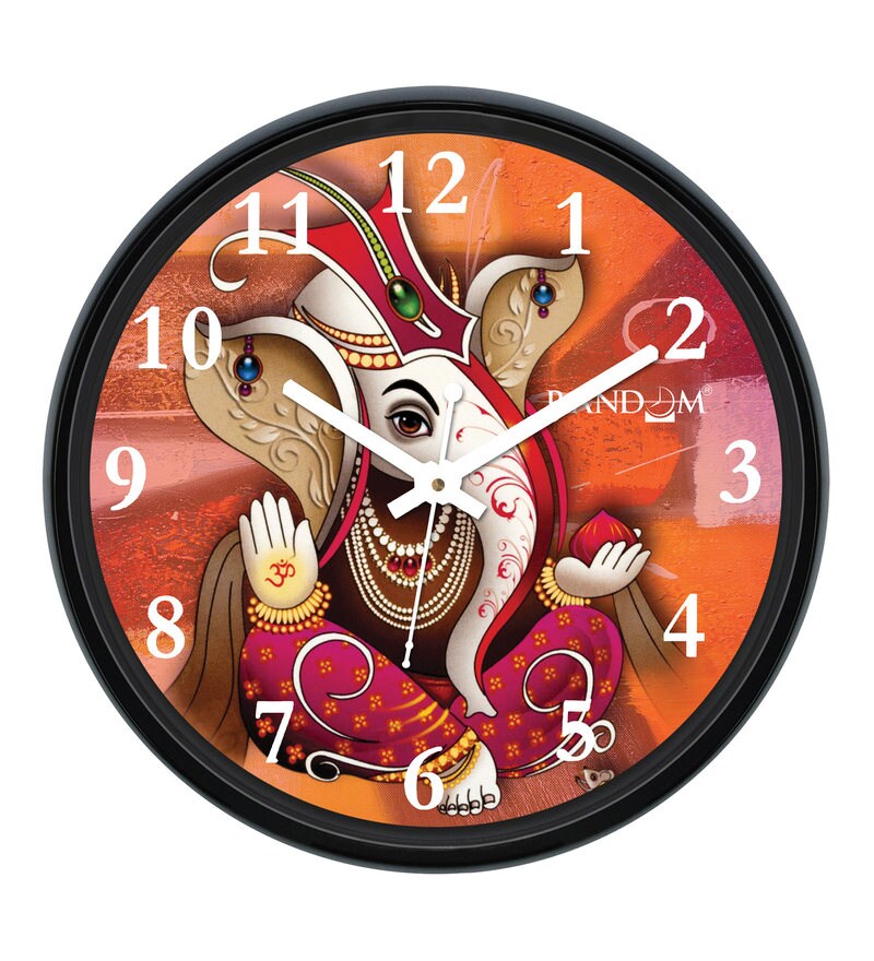 Buy Black Plastic Analog Wall Clock by Random Online - Modern Wall ...