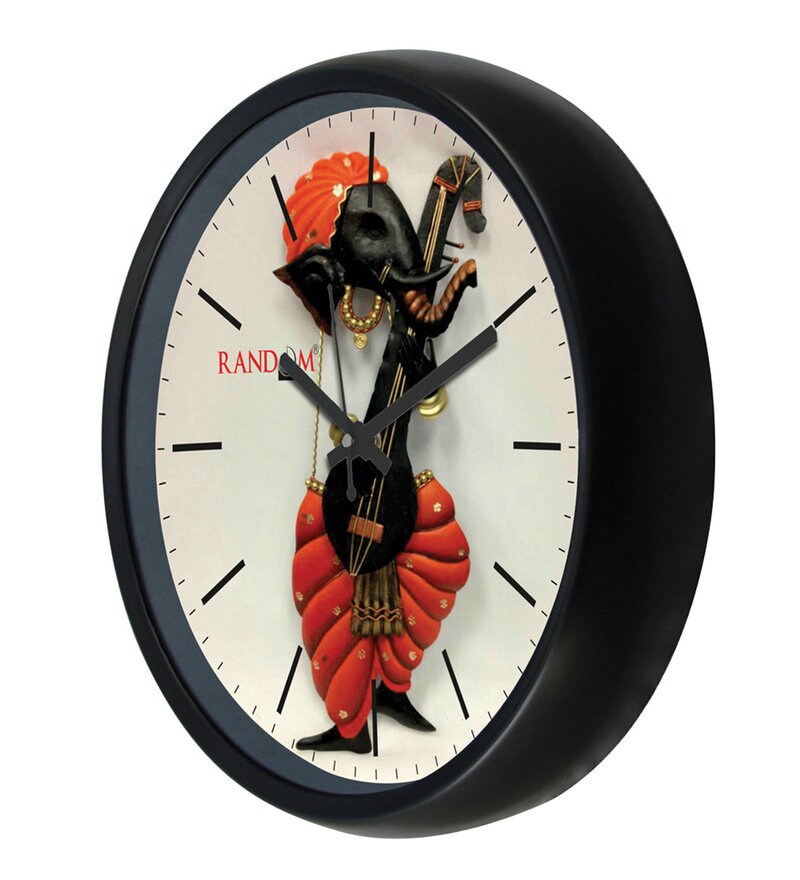 Buy Black Plastic Analog Wall Clock by Random Online - Modern Wall ...