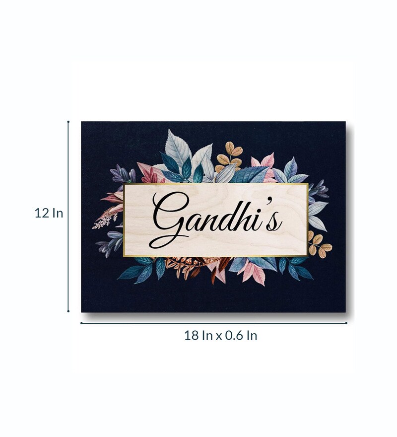 Buy Black Plywood Customizable Classic Elegant Family Name Plate By ...